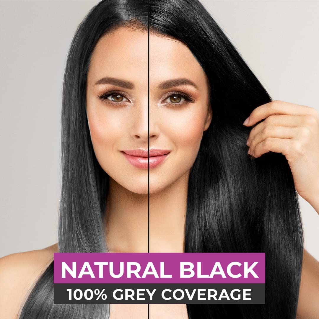 Vcare Hair Color Triple Plus Shampoo Hair Color (Black) - 180ml