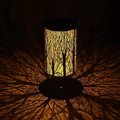 ALLOMN Solar Lamp, Solar Lantern Lamp Garden Home Decoration Outdoor Projection Lights Waterproof Garden Path Hanging Lights, Automatic Brightness Adjust & Auto ON/Off (Forest Projection)