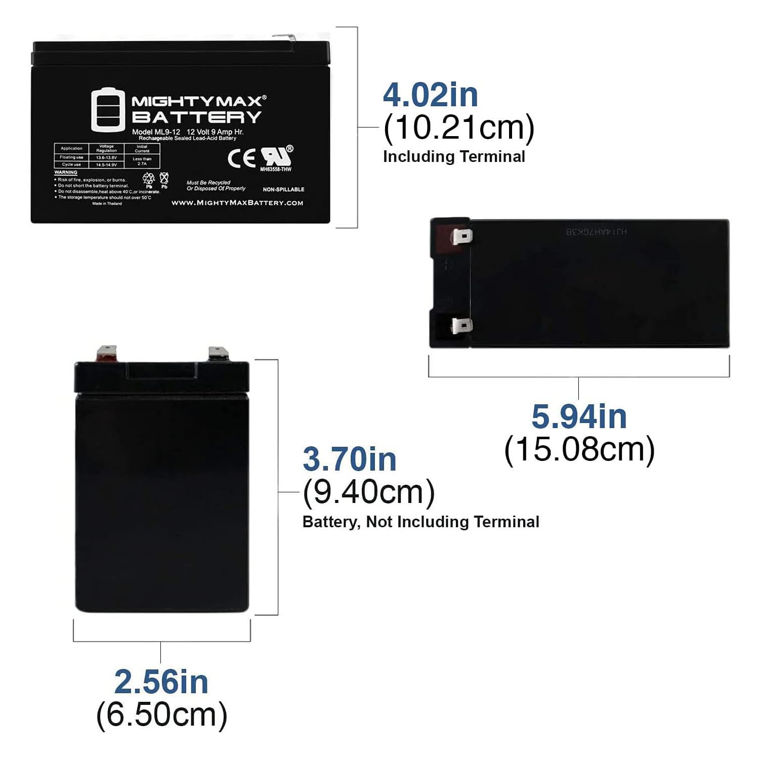 Mighty Max Battery 12V 9Ah SLA Battery Replacement for Acorn Stairlift - 2 Pack