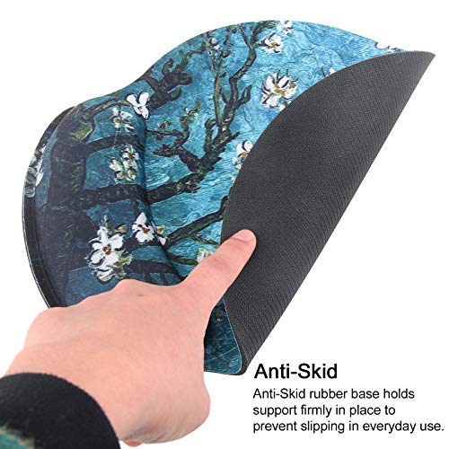 Mouse Pads for Computers Van Gogh Ergonomic Memory Foam Nonslip Wrist Support-Lightweight Rest Mousepad for Office,Gaming,Computer, Laptop & Mac,Pain Relief,at Home Or Work