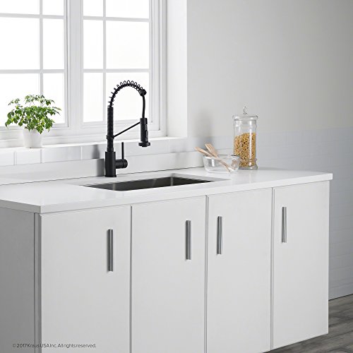 Kraus KPF-1610MB Bolden 18-Inch Commercial Kitchen Faucet with Dual Function Pull-Down Sprayhead in all-Brite Finish, 18 inch, Matte Black