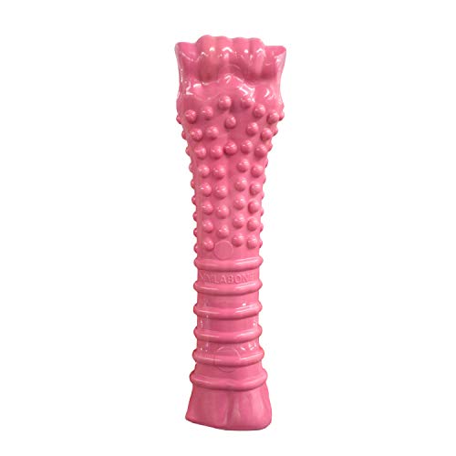Nylabone Power Chew Textured Pink Breast Cancer Awareness Chew Toy - Tough and Durable Dog Bone for Aggressive Chewers - Chicken Flavor, X-Large/Souper (1 Count)
