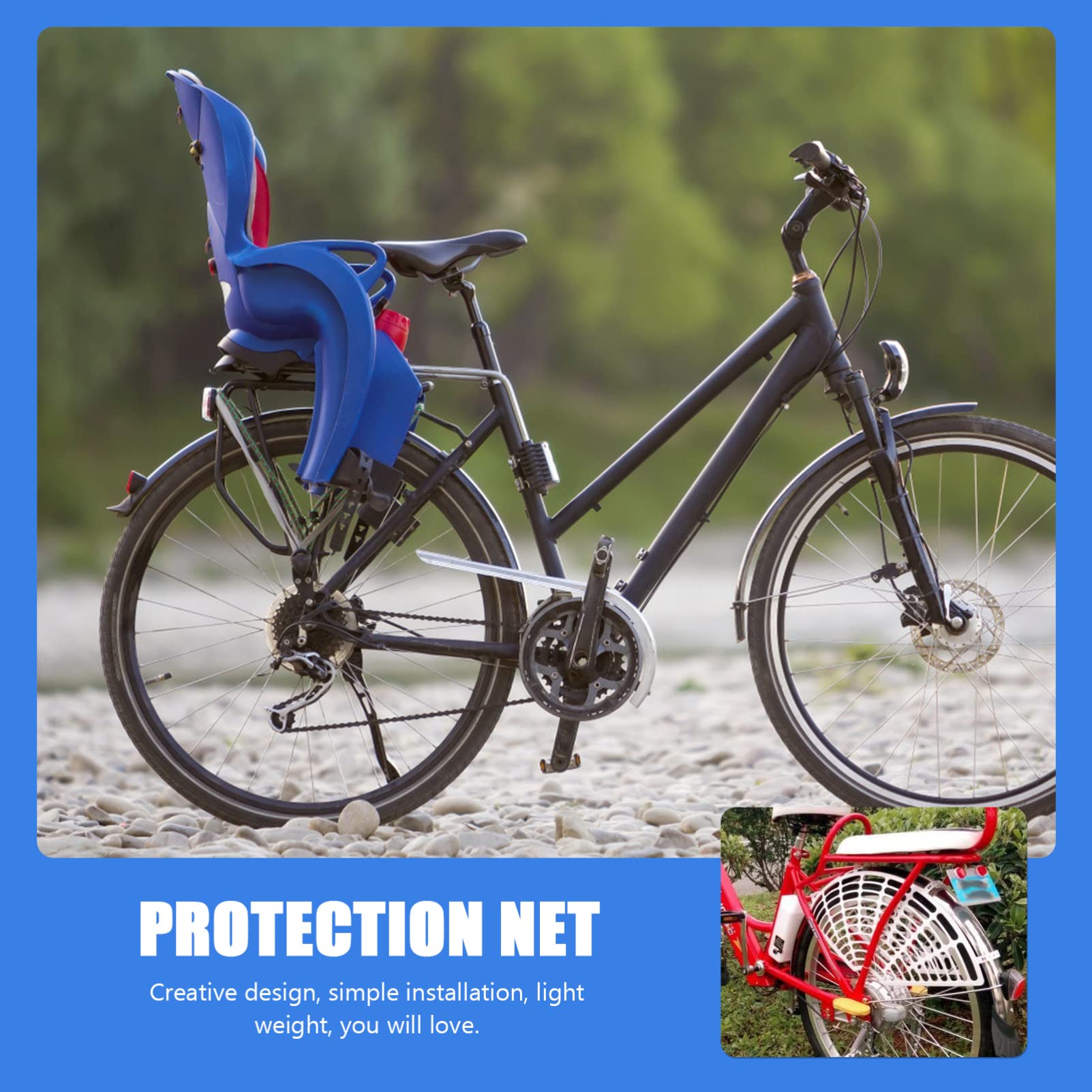 Abaodam Bike Rear Wheel Dress Guard: 2Pcs Electric Bike Screens Bicycle Wheel Mesh Nets