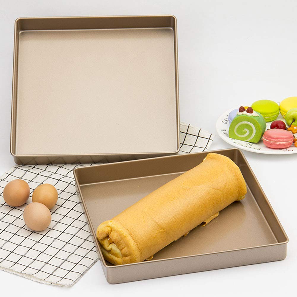 Baking Pan 28x28x3cm Gold Aluminum Alloy Square Shape Non Stick Baking Tray Bread Pizza Tray Cookie Sheet Baking Tool