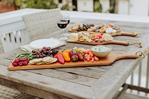 TOSCANA - a Picnic Time brand - Artisan 30" Acacia Charcuterie Board with Raw Wood Edge, Cheese Board, Serving Platter, (Acacia Wood)