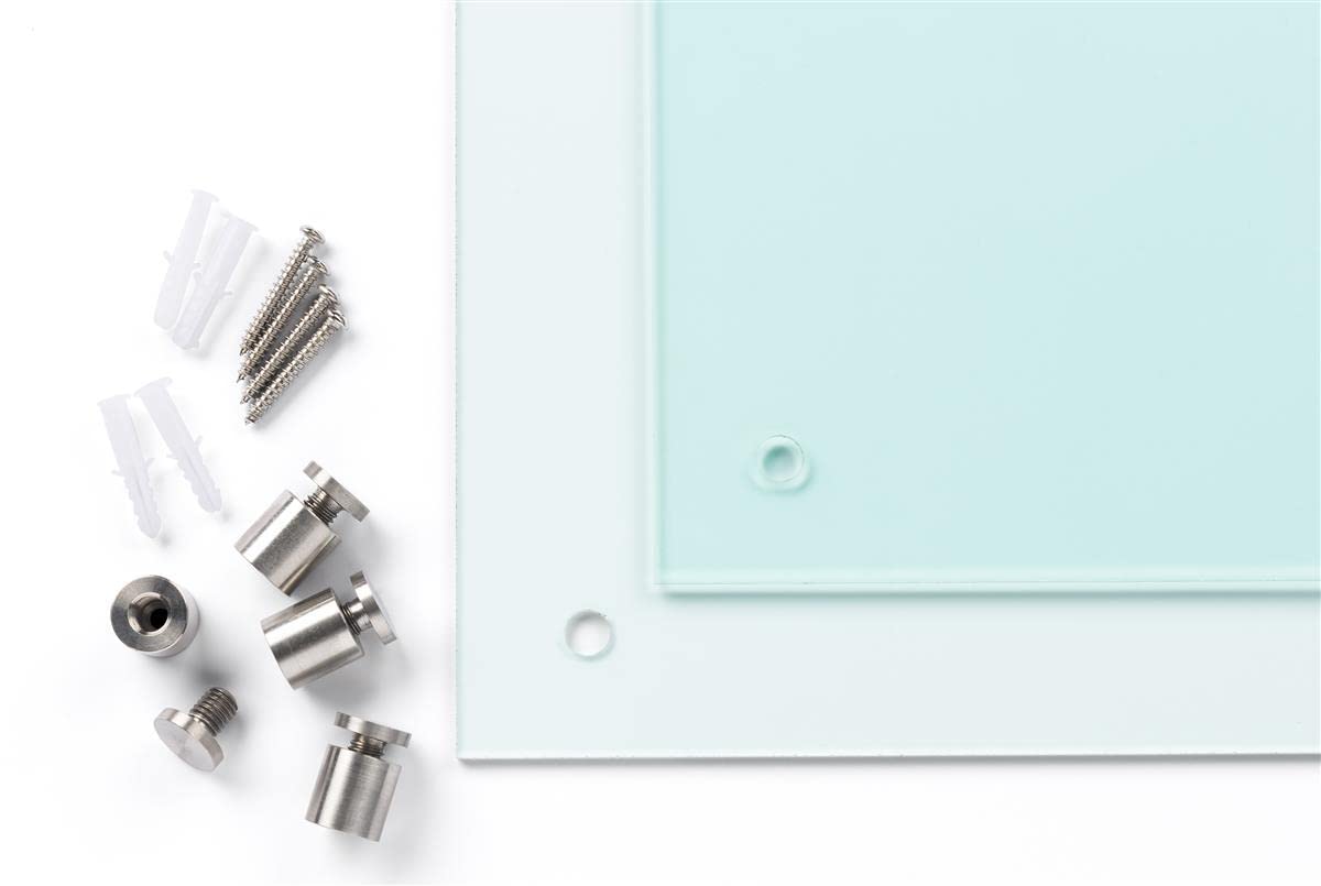 8-1/2 x 11-Inch Complete Sign System, Green Edge Acrylic Plates, Stainless Steel Standoff Screws