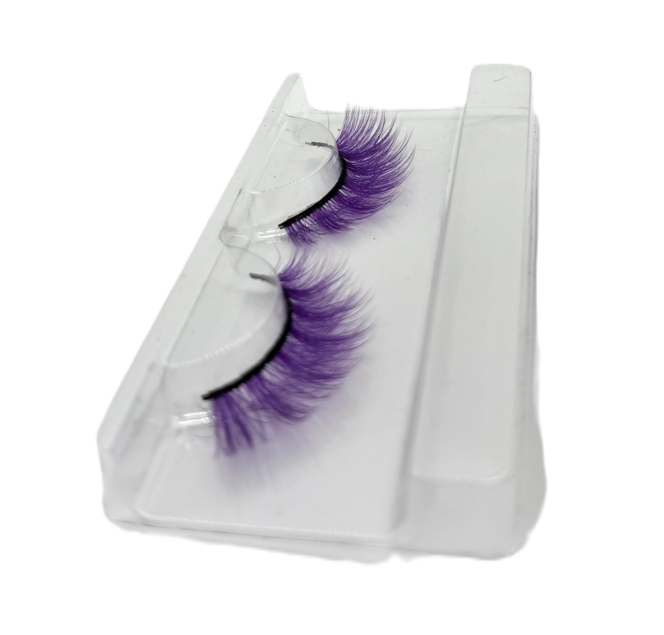 Alluring Synthetick Mink Lashes Reusable Strip False Eyelashes Hand-made Cat-Eye, Fun Color Lashes - PURPLE
