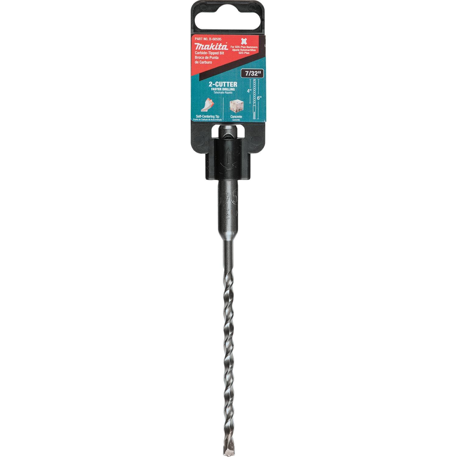 Makita B-60595 7/32" x 6" SDS-Plus Bit, 2-Cutter
