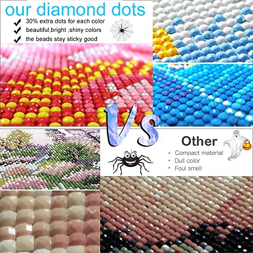 Fall Diamond Art Painting Kits for Adults - Gnome Round Full Drill Diamond Dots Paintings for Beginners, Pumpkin 5D Paint with Diamonds Pictures Gem Art Kits DIY Adult Crafts Diamond Project Kits