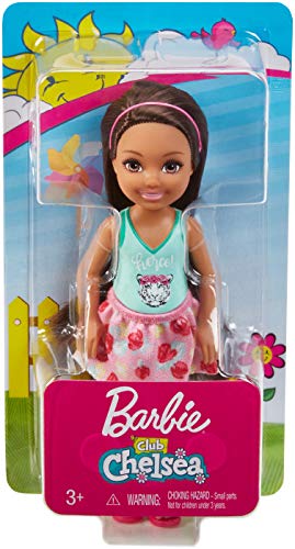 Barbie Club Chelsea Doll, 6-inch Brunette with Fierce Tiger Graphic