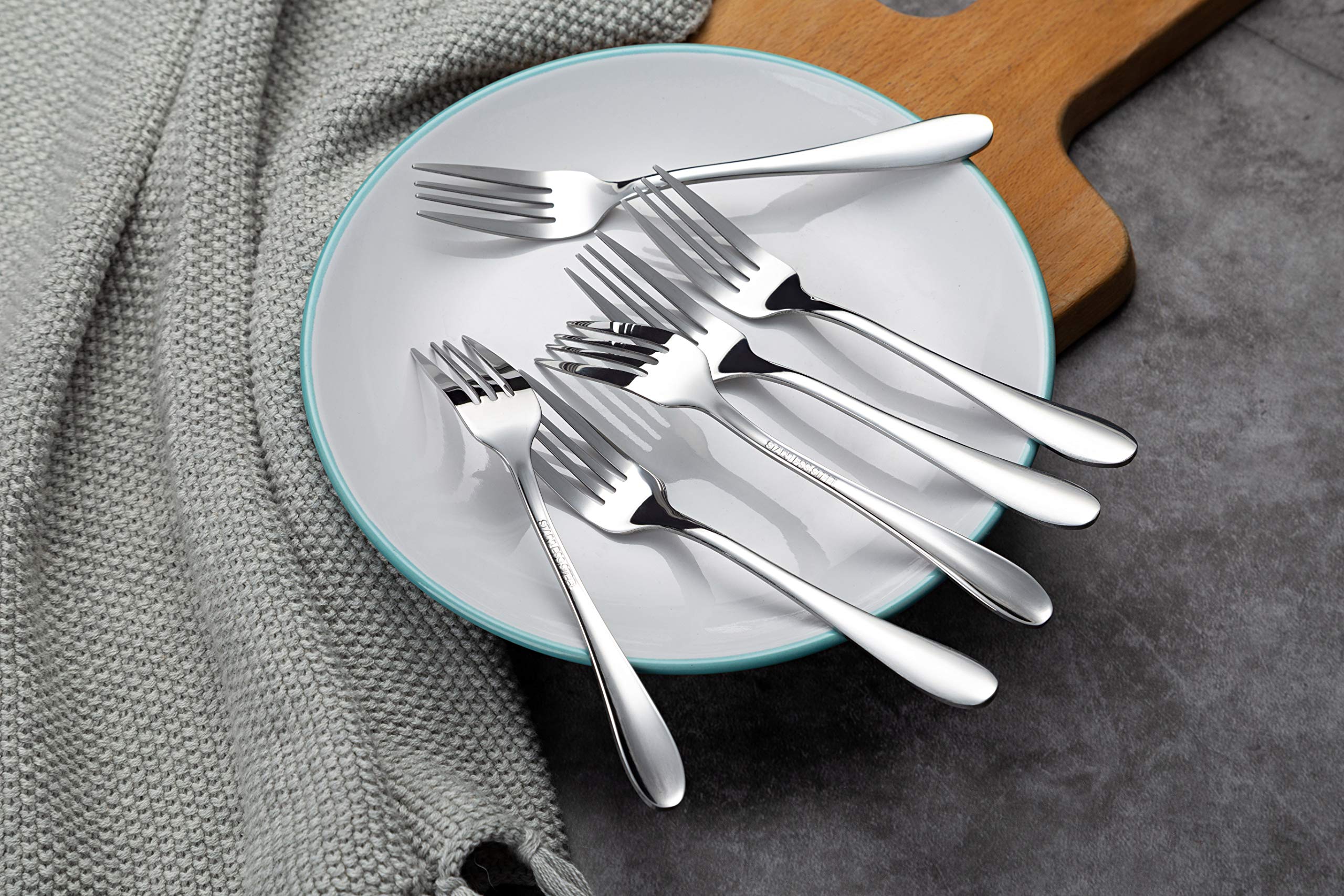 Aebeky 12-Piece Stainless Steel Dessert Forks,Salad Forks Set,6.7-Inch