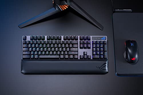 ASUS ROG Strix Scope NX Wireless Deluxe Gaming Keyboard - Tri-Mode Connectivity (2.4GHz RF, Bluetooth, Wired), ROG NX Red Mechanical Switches, PBT Keycaps, Aura Sync RGB, Magnetic Wrist Rest, Black