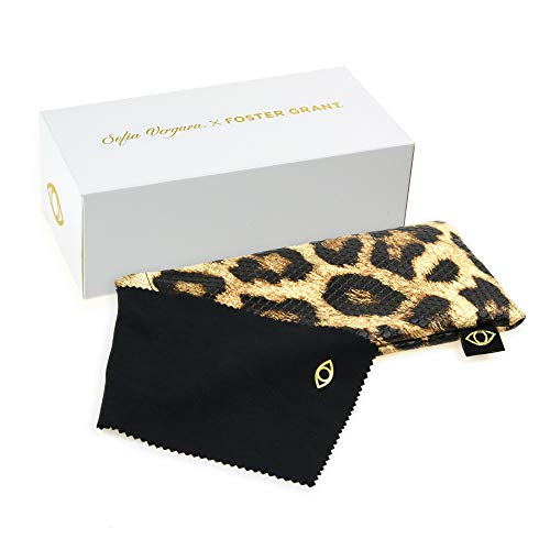 Sofia Vergara x Foster Grant Women's Sofia Sunglasses Cat Eye, Black and Grey Snake Print, 55 mm