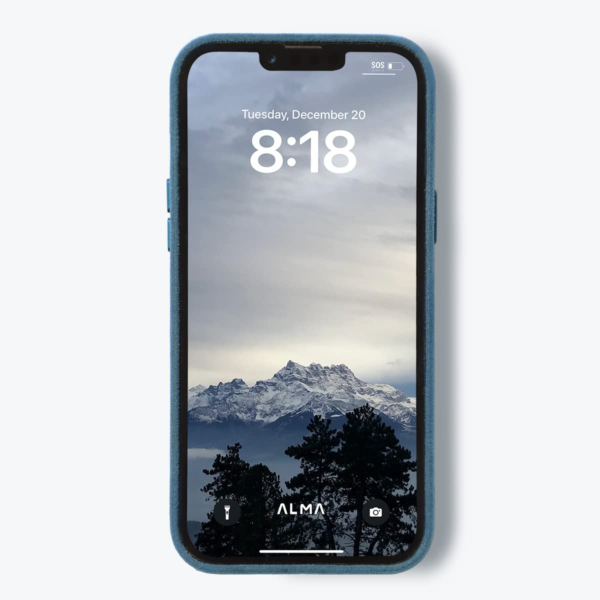 ALMA Alcantara Phone Case for iPhone 13 Series (13 Pro, Navy Blue)