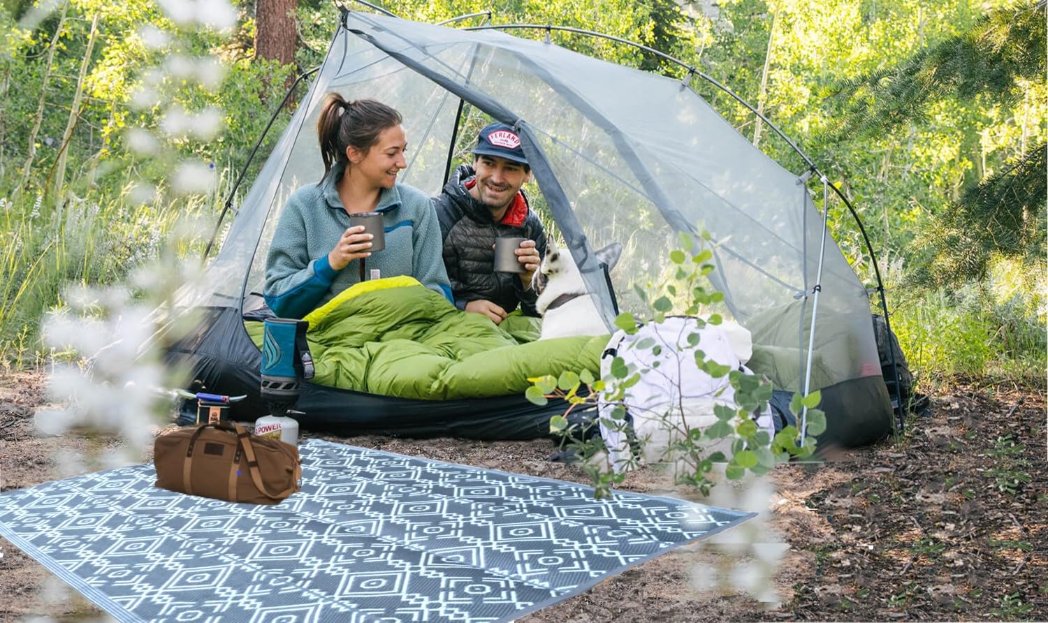 BalajeesUSA Outdoor Rug - 5x7 Grey Reversible Recycled Plastic Straw Patio Decor Waterproof Large RV Camper mat Camping 7032