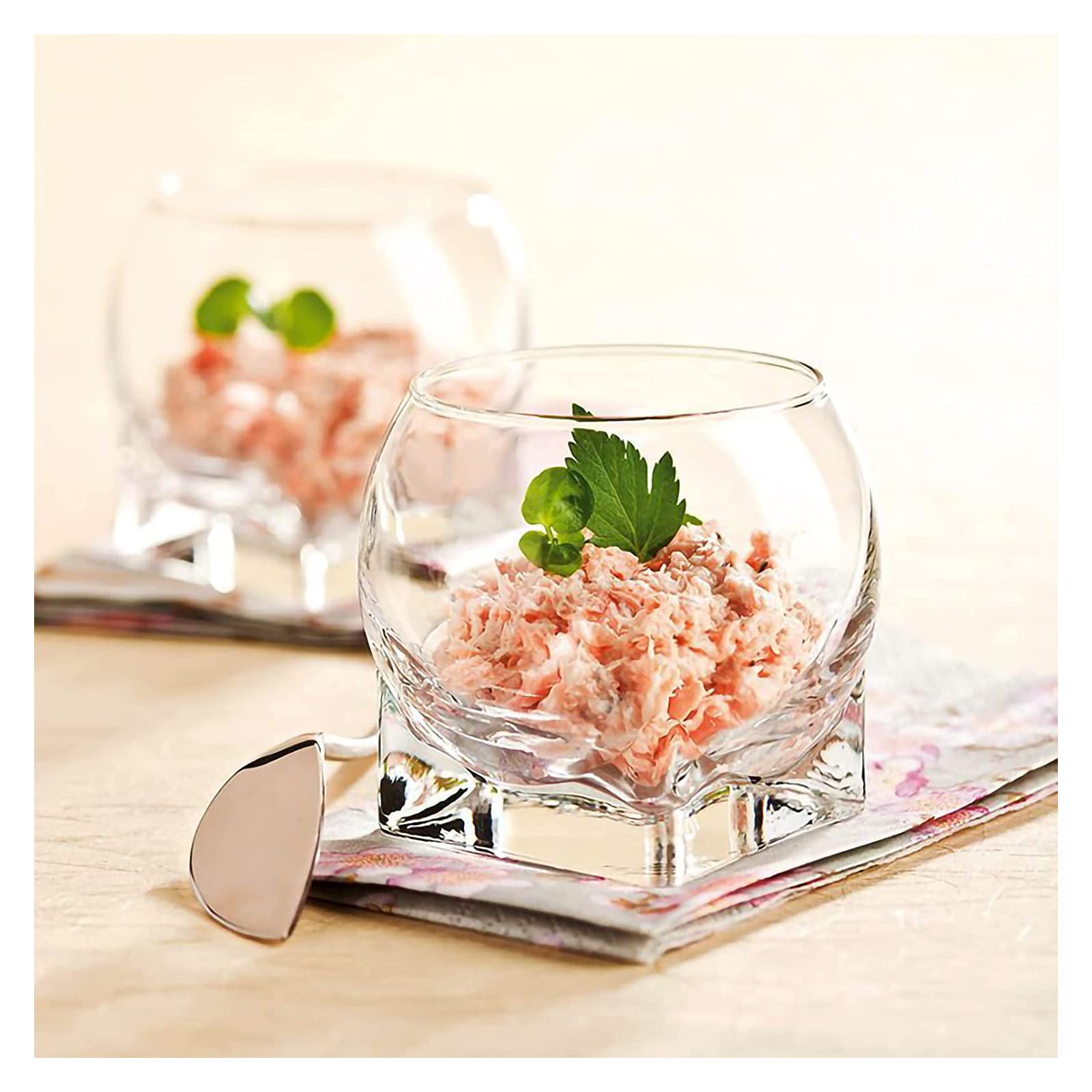 AEFPOYMXU Glass Cute Dessert Bowls Set of 4 Clear Ice Cream Cups Small Dessert Bowls Sundae Bowls for Kitchen Prep Snack Dessert Dishwasher Safe(200ML)