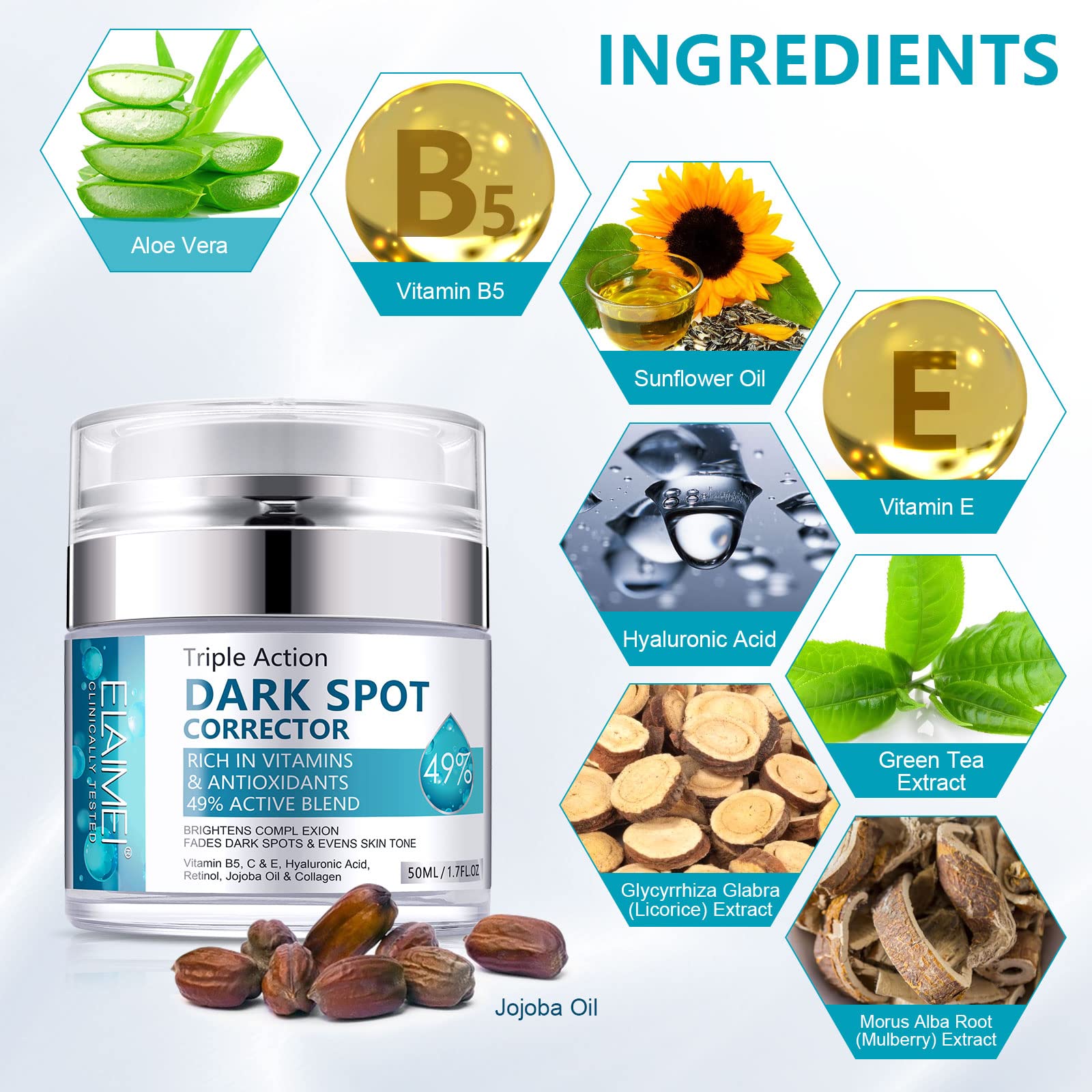 AIOBEECY Dark Spot Corrector Cream - Evens Skin Tone, Reduces Pigmentation & Sunspots, for Face & Body (5.65 oz)