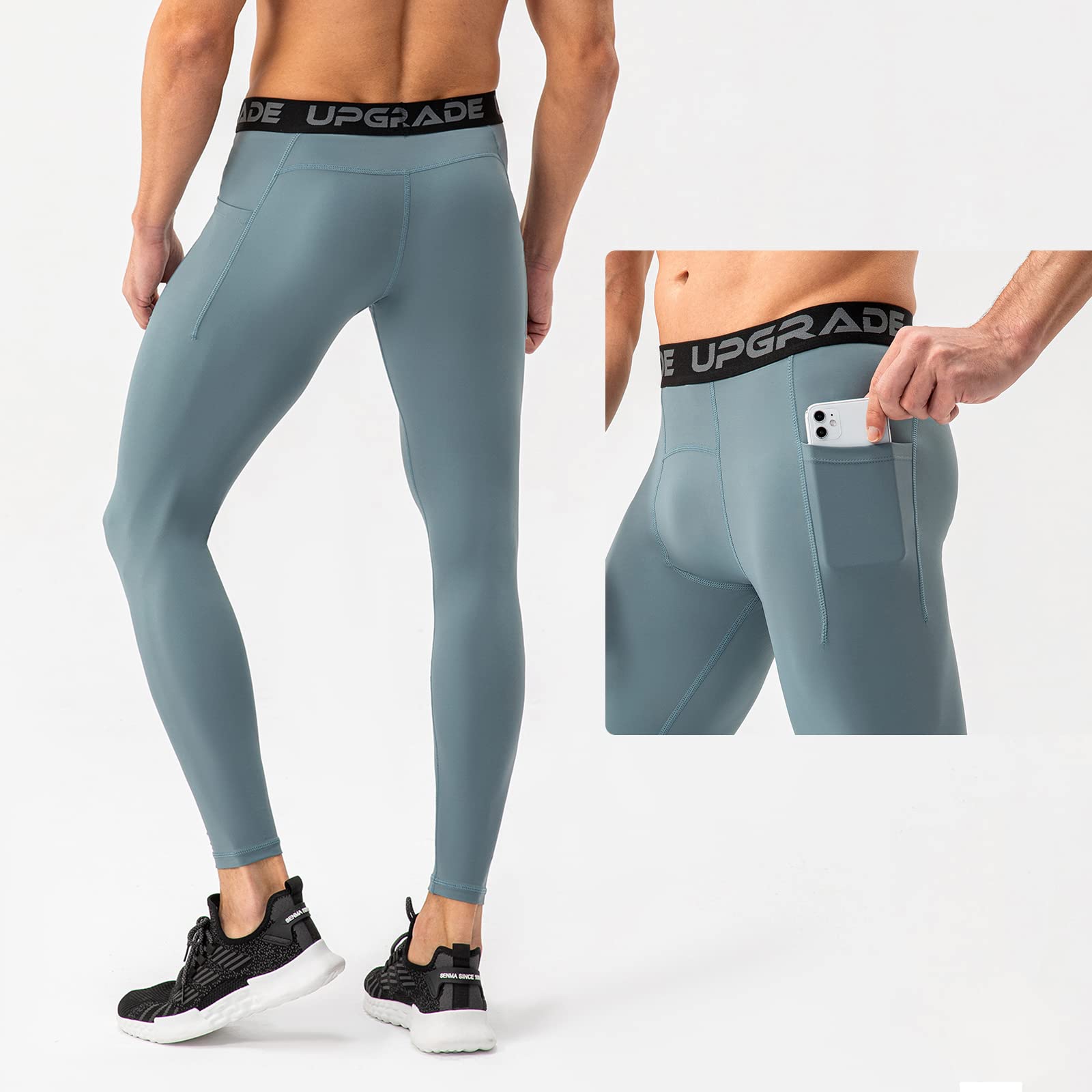 ABTIOYLLZ Men's Compression Pants Athletic Leggings Sports Tights Cool Dry Baselayer Running Gym Tights
