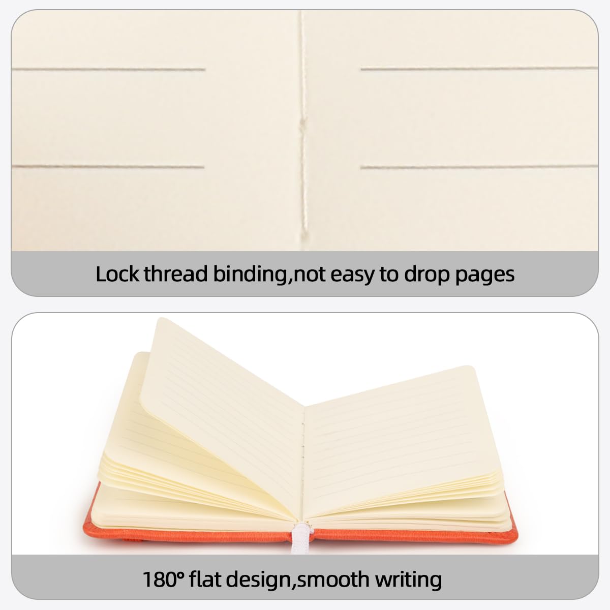 8-Pack Pocket Notebook,4.3" x 3.2"Small Notebook,Hardcover PU Leather Notebook Total 200 Pages, Mini Journal for College Ruled, Sketchbook, Work Notebook.(Contains 2 Yellow, 2 Grey, 2 Blue, 2 Orange)