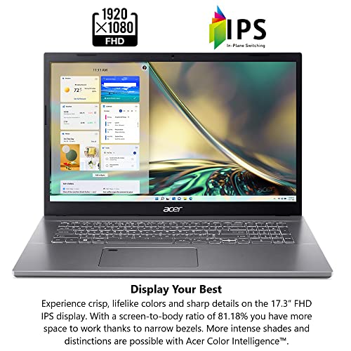 Acer Aspire 5 A517-53-5087 Laptop | 17.3" Full HD IPS Display | 12th Gen Intel Core i5-1235U | 16GB DDR4 | 512GB NVMe SSD | 802.11ax Wi-Fi 6 | Thunderbolt 4 | Fingerprint Reader | Backlit Keyboard
