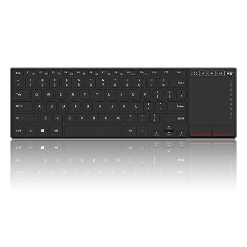 Rii K22 Ultra Slim 2.4 Gigahertz Mini Wireless Multimedia Keyboard with Touchpad for PC and Laptop