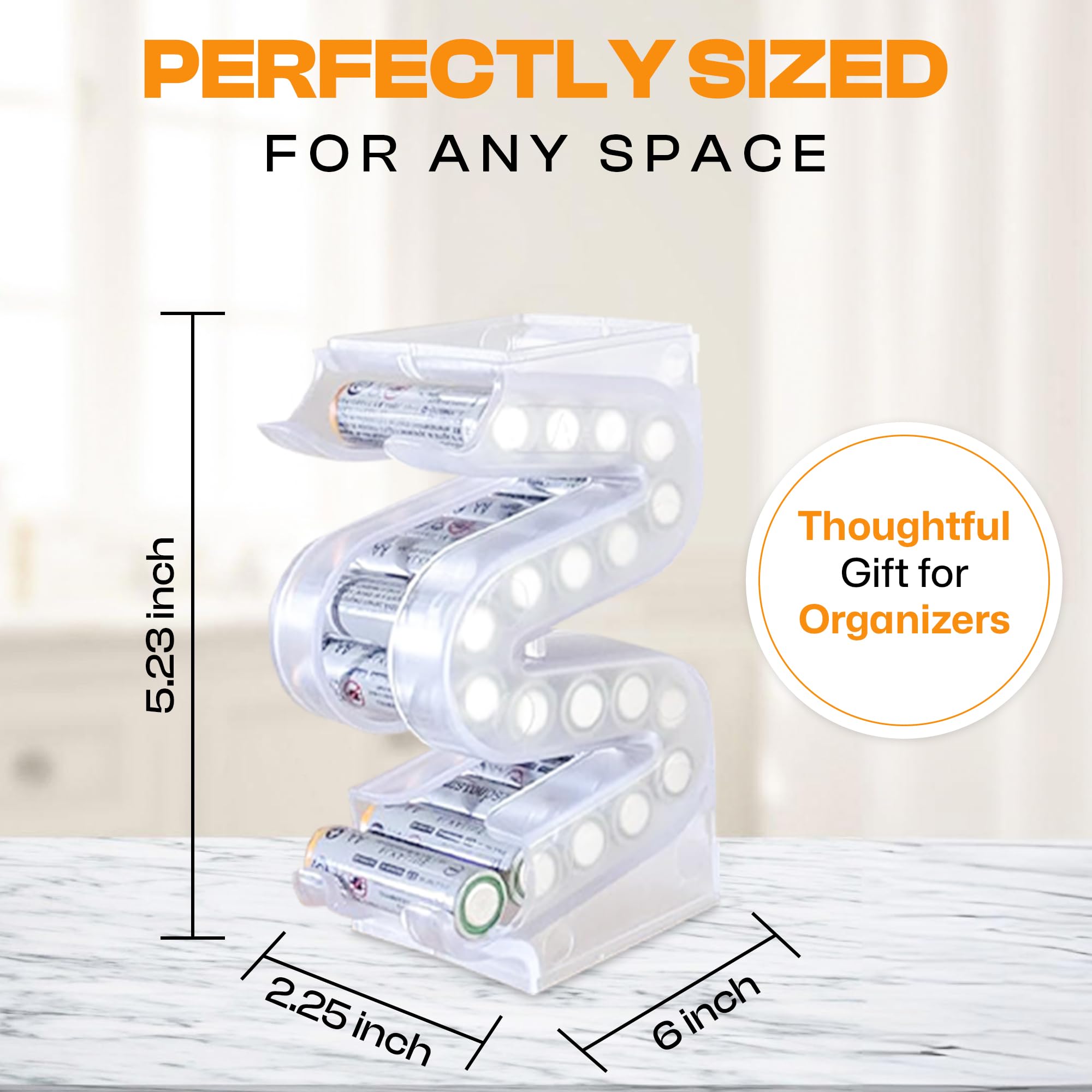 Kalinar Battery Ladder™ for 20 AA & 28 AAA Batteries | Vertical Storage Case & Dispenser | Stackable Expandable Wall Mount Holder Combo (AA & AAA, 2 Pack)