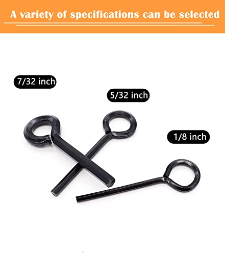 Aienxn 10pcs Black 5/32 inch Standard Hex Dogging Key with Full Loop, Metal Allen Wrench Door Key for Push Bar Panic Exit Device Q-O-046-BK-5/32