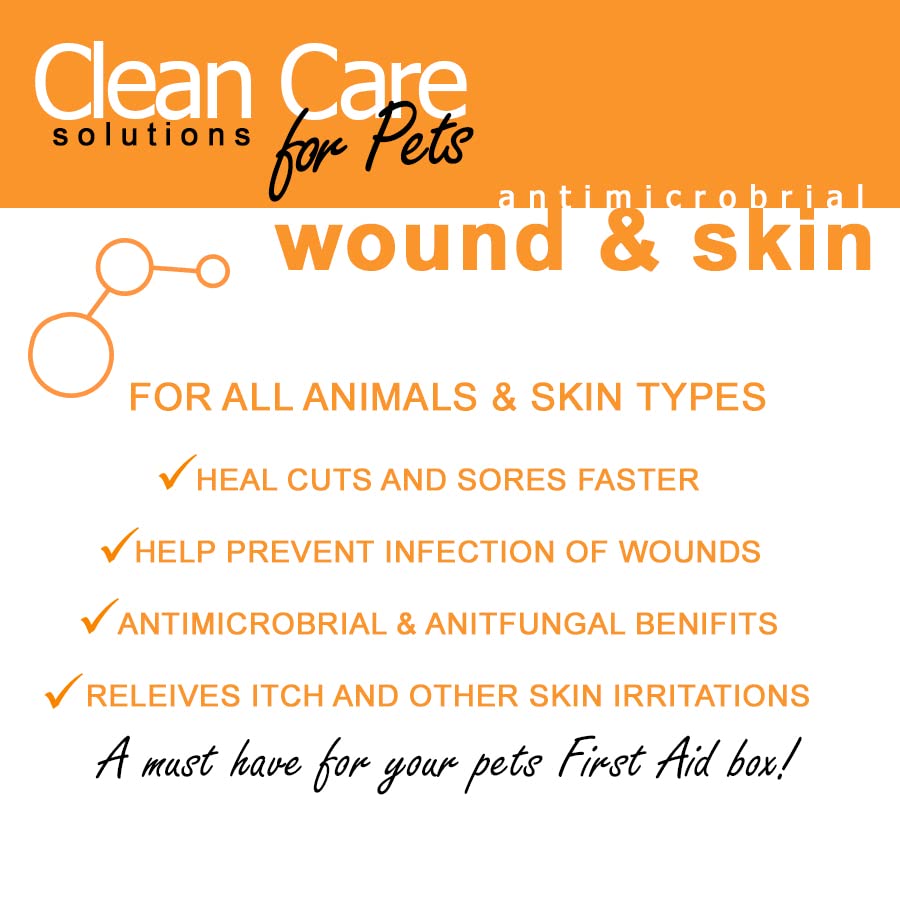 Clean Care Solutions Hypochlorous Acid Spray for Pets - Pet Wound and Skin Care - Non-Stinging, Natural Formula, Relieves Itching - 237ml