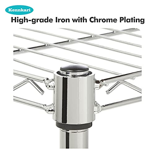 Kennkari 36“ × 14” Free Standing Shelving Unit, 5-Tier Adjustable Metal Shelf Organizer Rack for Pantry/Laundry/Kitchen/Dorm, Wire Storage Shelves (Silver)