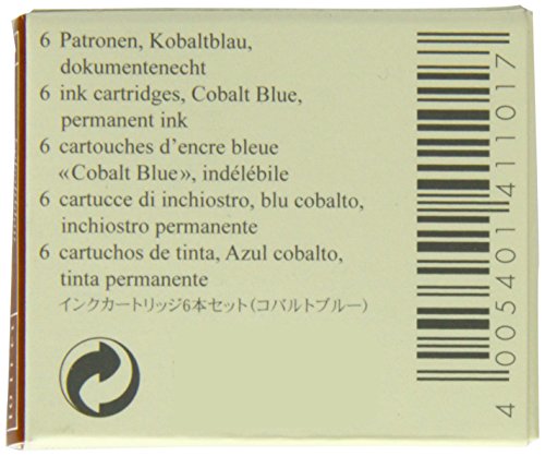 GRAF von Faber-Castell Ink Cartridges, Box of 6, Cobalt Blue (FC141101)