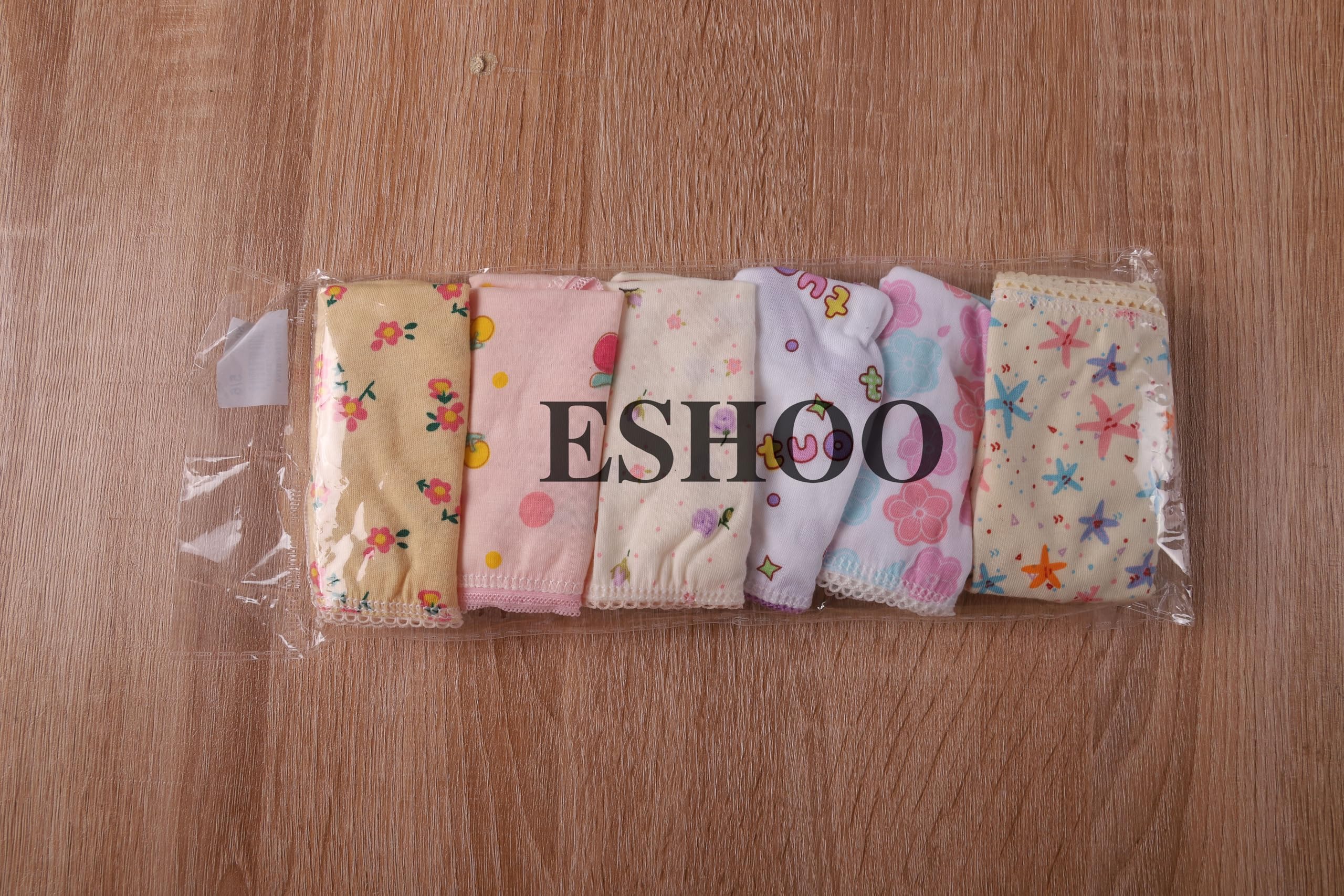 ESHOO Kids Baby Girls Cute Underwear Briefs Knickers Tag3/4 for 1-2Years (6 Pack Randomly Sent)