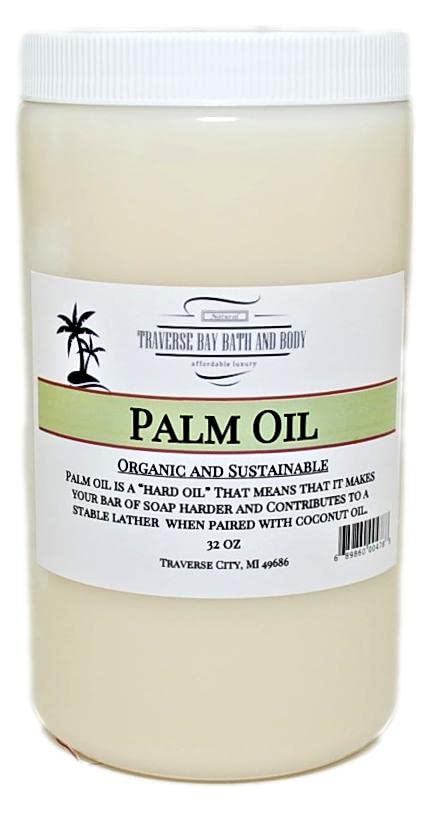 Traverse Bay Bath and Body Palm oil, Soap making supplies. Organic, Sustainable, Kosher, 32 fl oz. DIY projects.