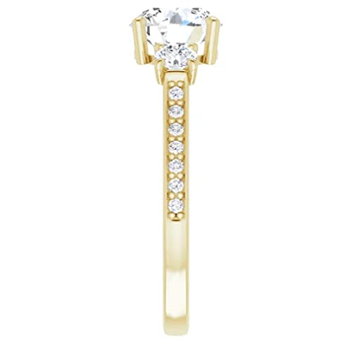 925 Silver,10K/14K/18K Solid Yellow Gold Handmade Engagement Ring 2 CT Round Cut Moissanite Diamond Solitaire Wedding/Gorgeous Gift for/Her Wife Rings