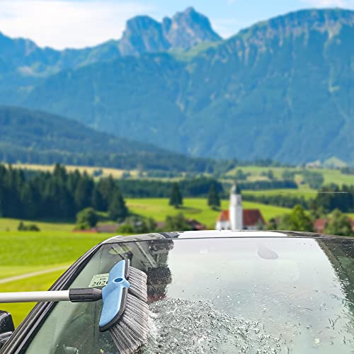 GIANT BEAR Soft Bristle car wash Brush Head (10"), Streamlined, Non-damaging, Scratch-Free, fits Standard Acme 3/4" trapezoidal Threads for car/Truck/Deck/SUV/Household Cleaning.