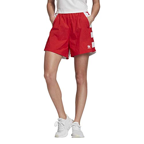 adidas Originals Women's Large Logo Shorts, Lush Red/White, 2XS
