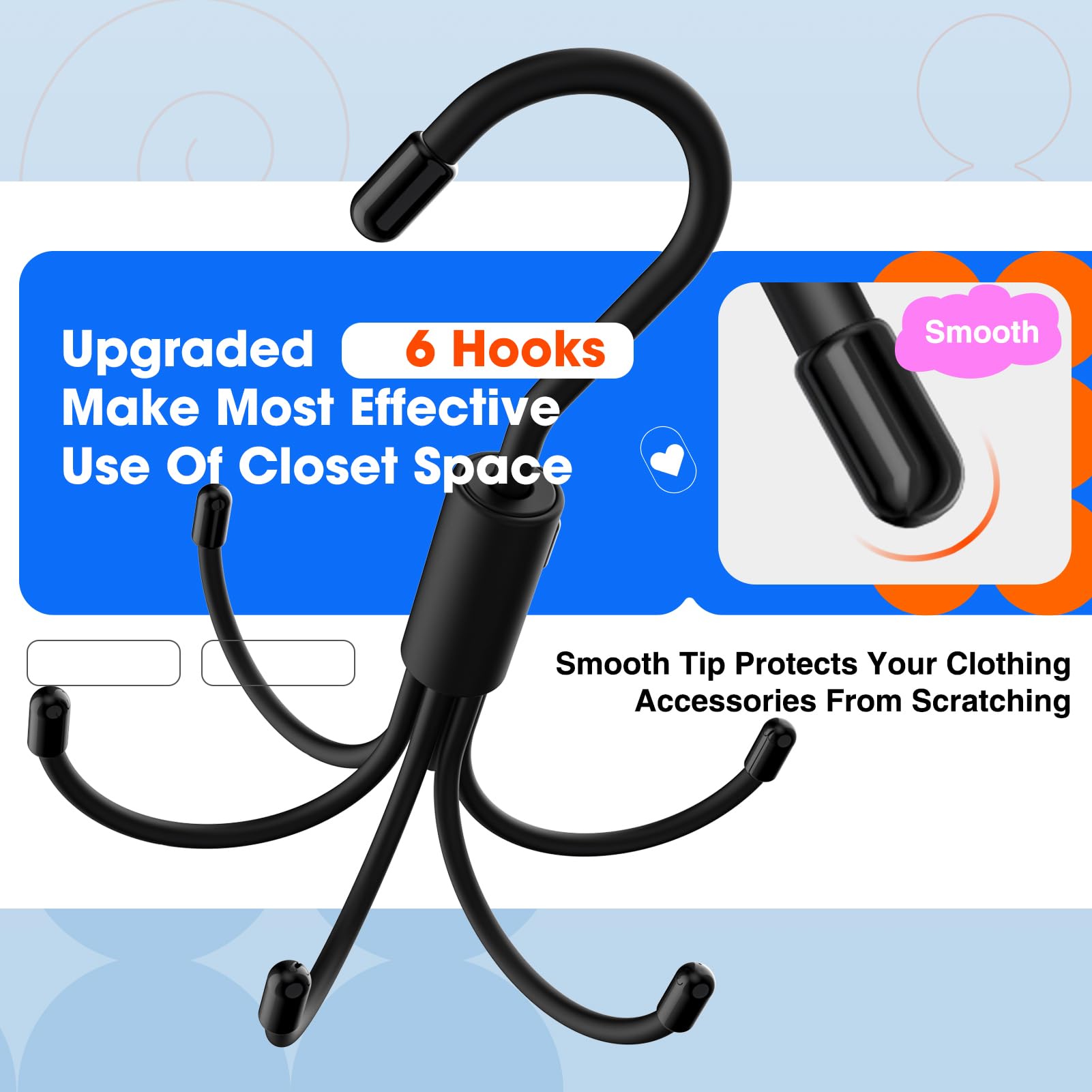 Ulimart Belt Hanger 2 Pack 12 Hooks Belt Hanger for Closet,Belt Organizer with 360 Degree Rotation,Closet Organizer and Storage for Hanging Belt,Purse,Hats,Ties,Scarves,Camisoles,Tank Top(Black)