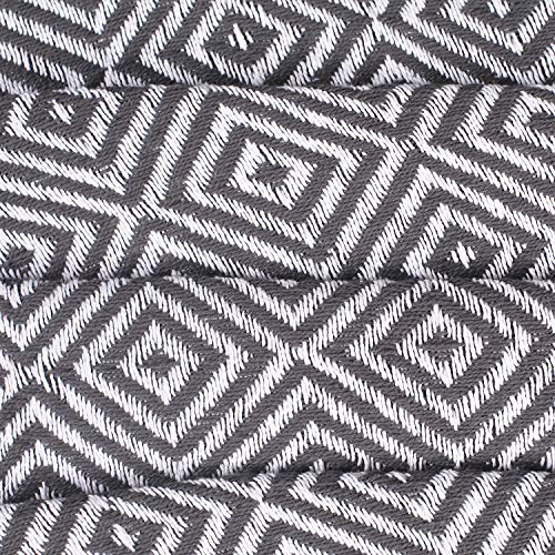 Throw Blanket With Fringes In Diamond Design 50x60 Inch - Charcoal White Cotton Throw For Sofa, Chair, Bed, & Everyday Use, Well crafted for durability, Farmhouse Throw,All Season Throw Blanket