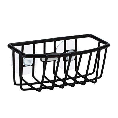 Kitchen Details Suction Cup Sponge Holder | Sink Caddy | Storage & Organization | Rust Resistant | Black