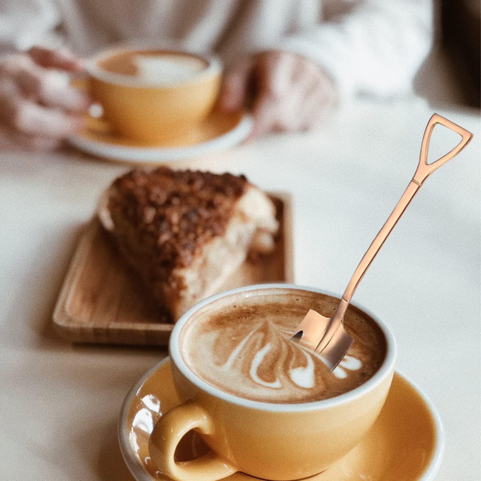 4PCS Shovel Spoon Ice Cream Spoon Coffee Spoon Yogurt Spoons Stainless Steel Dessert Spoons( Colored, Gold)