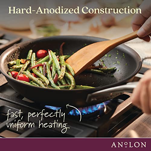 Anolon Allure Hard Anodized Nonstick Deep Square Griddle Pan/Grill, 11 Inch, Dark Gray