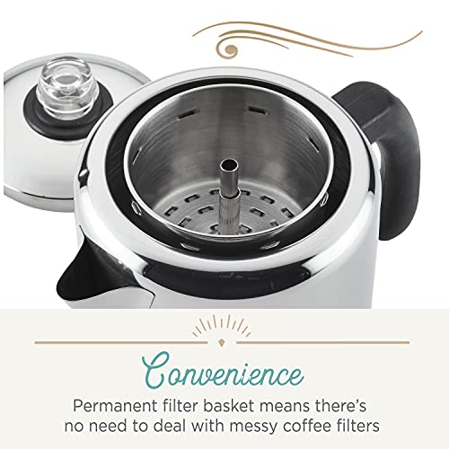Farberware 50124 Classic Yosemite Stainless Steel Coffee Percolator - 8 Cup, Silver