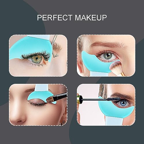 4Pcs Silicone Eyeliner Tool Reusable Winged Eyeliner Stencil Mascara Shield Applicator Guard Pads Eyeshadow Stencil Eye Makeup Aid Tool for Beginners Eyeliner Eyelash Lipstick Applicator Guide Tool