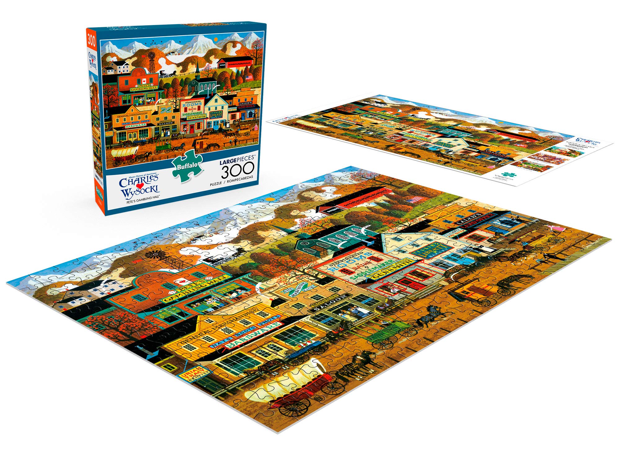 Buffalo Games - Charles Wysocki - Pete's Gambling Hall - 300 Large Piece Jigsaw Puzzle