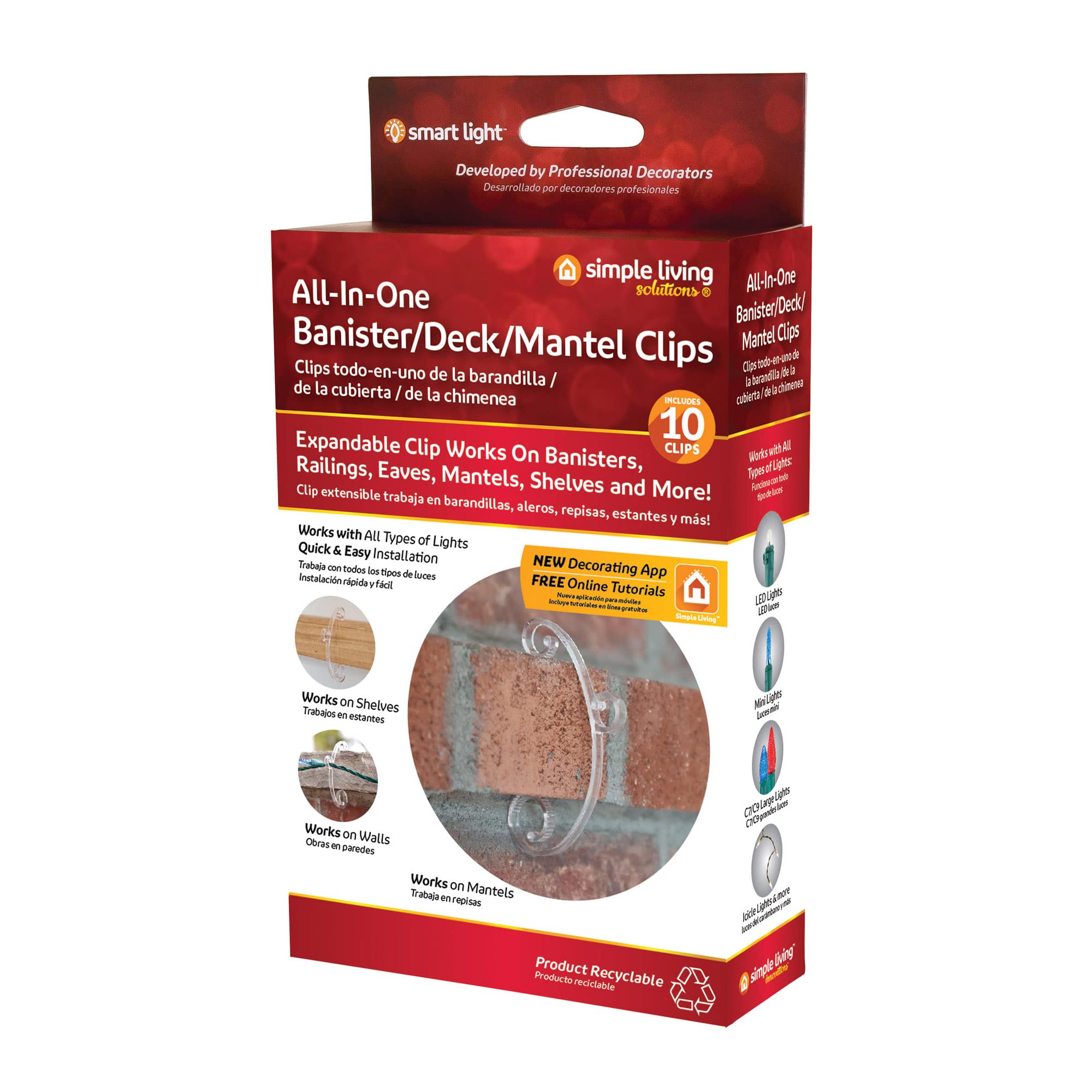 Northlight 10ct All in One Deck, Banister and Mantle Clips