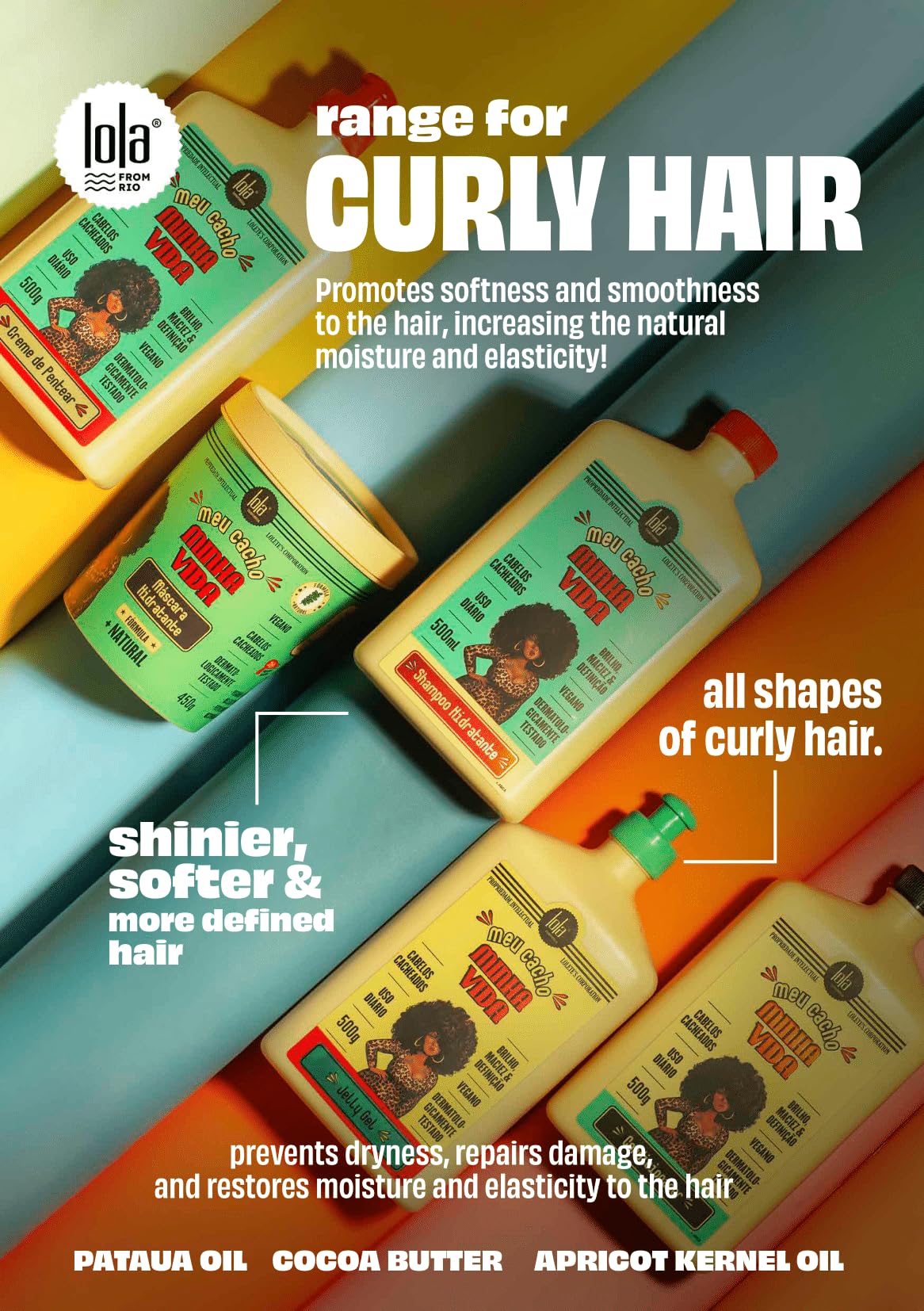 Lola From Rio - Meu Cacho Minha Vida - Hair Conditioner, Nourishes, Frizzy, Dehydrated, Brittle Curly Hair 17.6 Oz