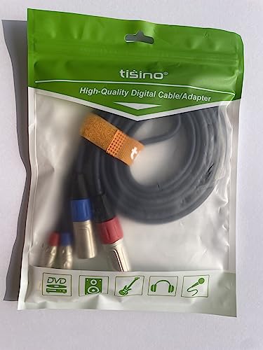 tisino Dual RCA to XLR Cable, 2 RCA to 2 XLR Male HiFi Stereo Audio Connection Microphone Cable Wire Cord Path Cable - 6.6 Feet