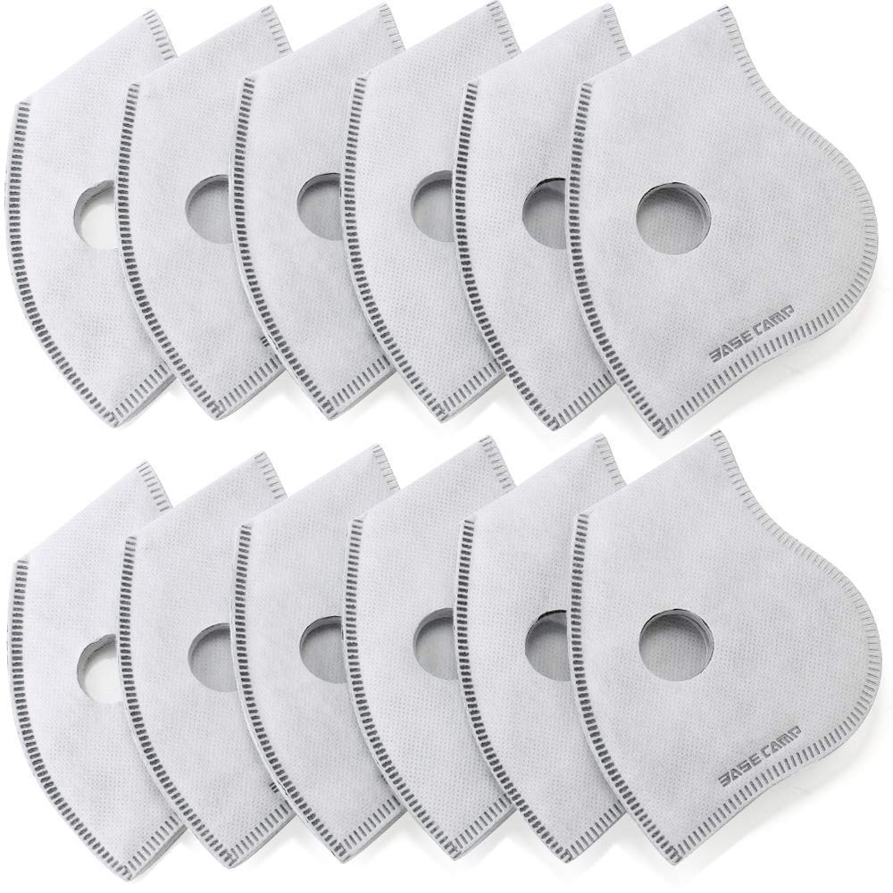 BASE CAMP Activated Carbon Replacement Filters Only for M PRO, M Plus or M Cross Mask,N Plus Mask (12filter)