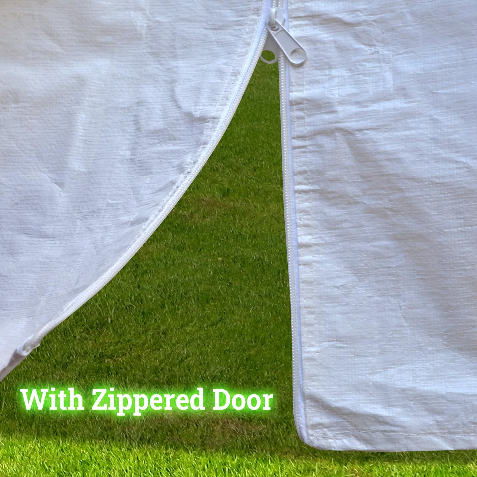 YardGrow 10'x20β Carport Sidewall only Tent Replacement Kit Enclosed Panels with 2 Sidewalls and 2 Doors, 1 Door with Zipper
