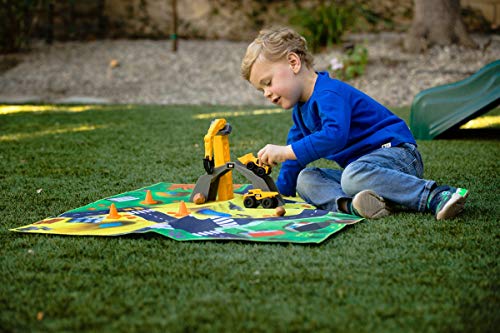 CAT Construction Toys, CAT Little Machines Vehicles Play Mat with Collectible Construction Vehicles, Sensory Toys for Kids Ages 3 and up
