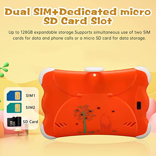 AMONIDA Kids Tablet, 6000mah Rechargeable Battery 7 Inch 1280x800 WiFi Kids Tablet for Reading (US Plug)